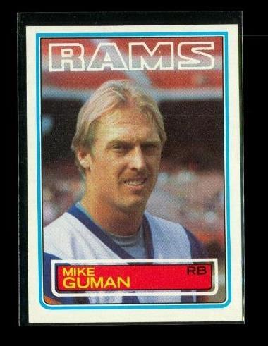 Vintage 1983 TOPPS Football Trading Card #91 MIKE GUMAN Los Angeles ...
