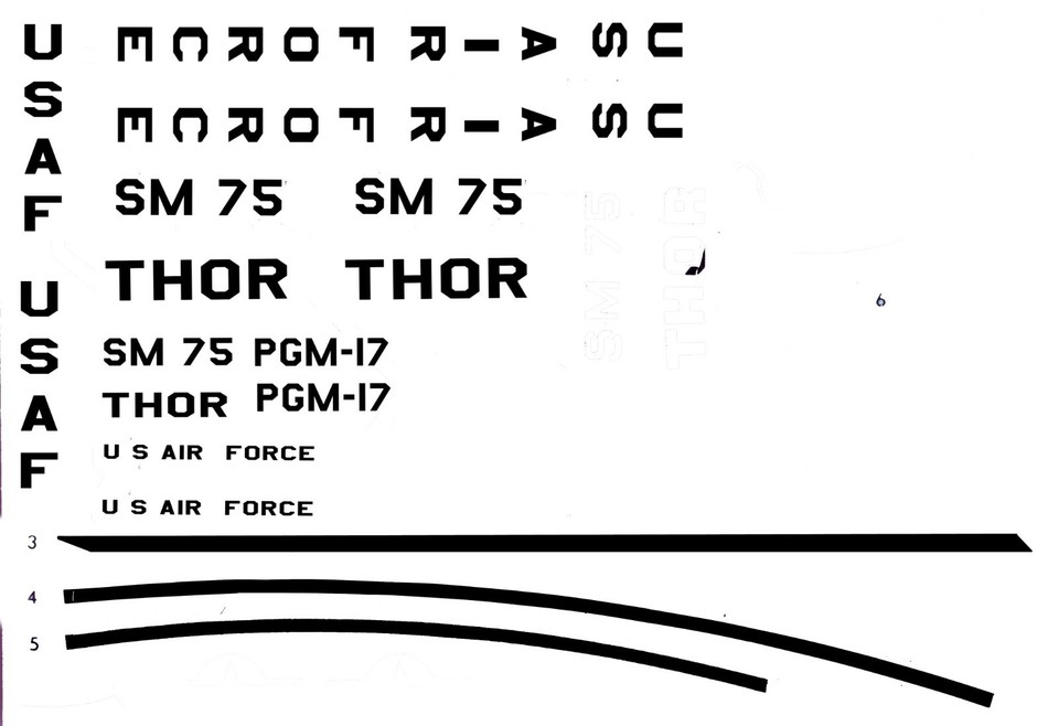 REPRO DECALS: REVELL ATLAS , MERCURY-ATLAS , THOR-ABLE or HAWK ATLAS ...