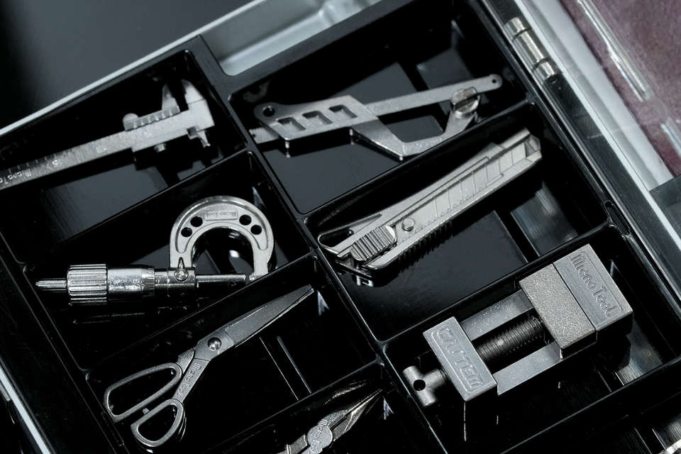 12 Types Micro Tool Set Miniature Collectibles Attaché Case Dad Gift ...