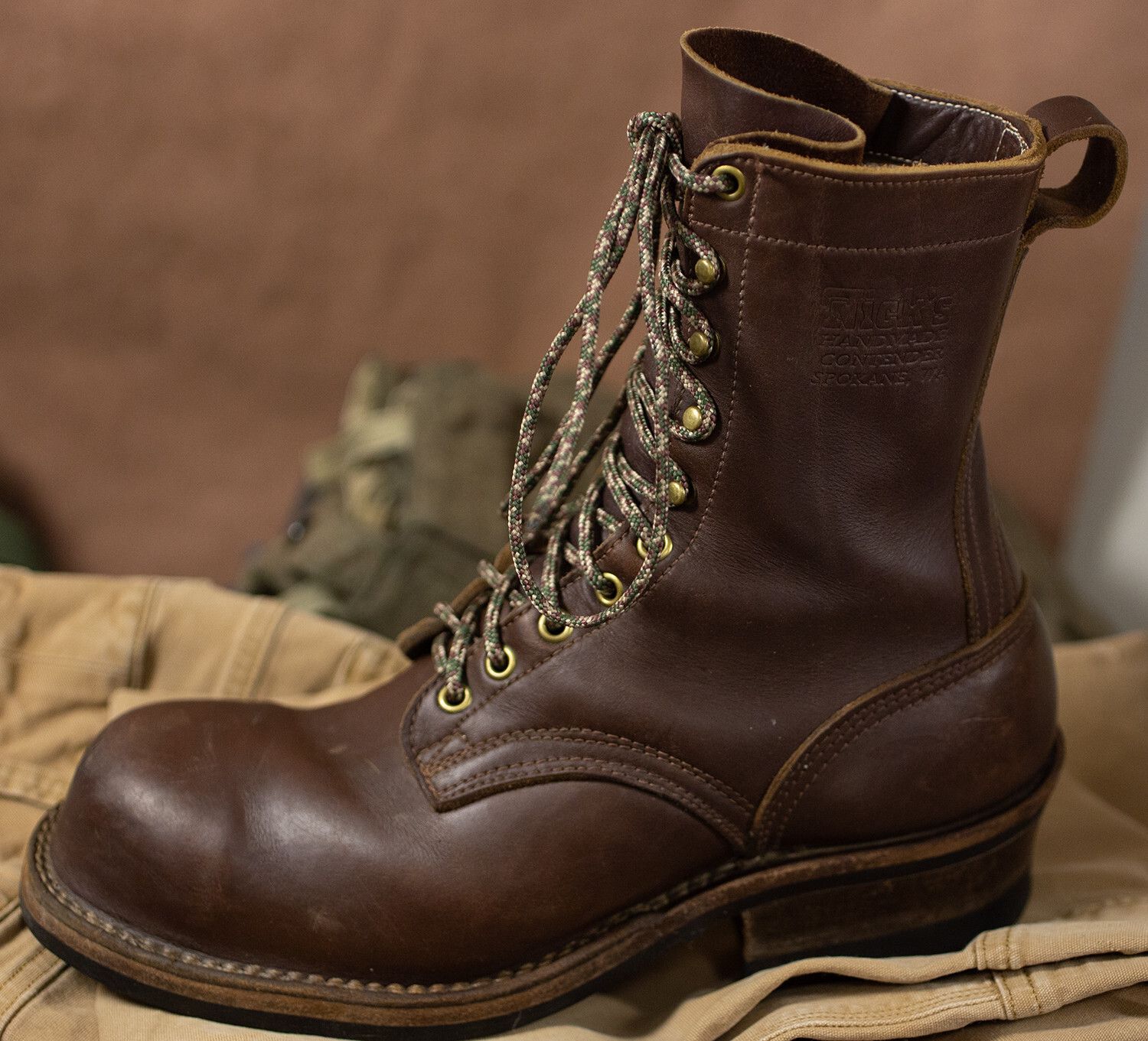 Nicks Handmade Contender Boots 8" Brown Hard Toe 430 Mini Lug Sole size ...