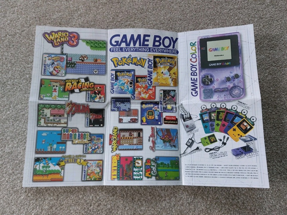Vintage Nintendo Game Boy Color & N64 Retail Box Insert Poster | eBay UK