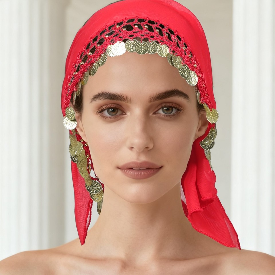 Coin Tiara Belly Dancer Headpiece Hair Pieces for Costumes Scarf ...