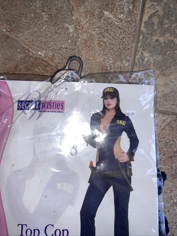 New Secret Wishes Top Cop Sexy Police Officer Woman Costume S Jumpsuit ...