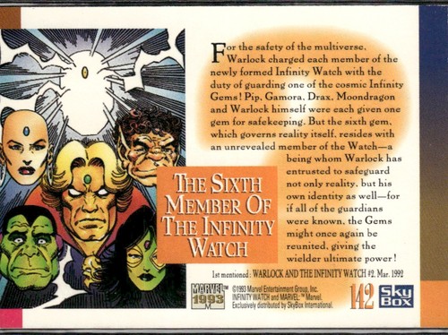 1993 SkyBox Marvel Universe #142 The Sixth Member of the Infinity Watch ...