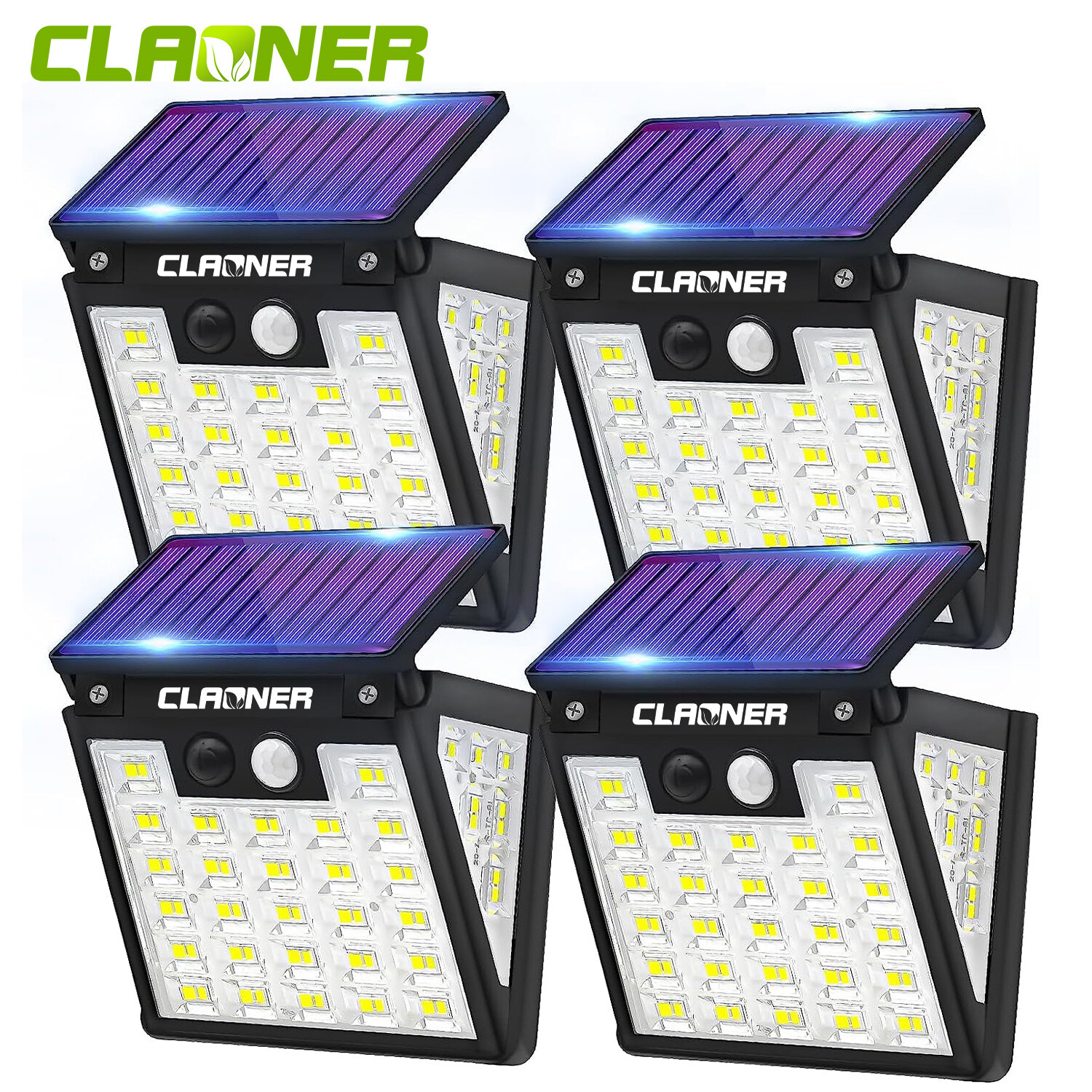 CLAONER 72 LED Solar Power Motion Sensor Light Outdoor Garden Security ...