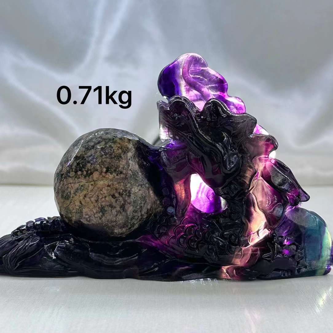 Natural Colorful fluorite Ruyi disk dragon ball quartz crystal 1PC | eBay