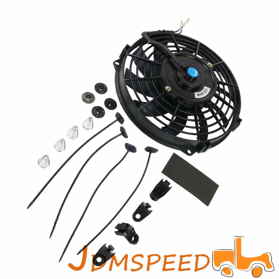 Universal 12V 9" inch Slim Fan Push Pull Electric Radiator Cooling Fan ...