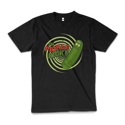 Rick And Morty Pickle Rick Fun Cartoon Cotton T-Shirt Size 4XL Black ...