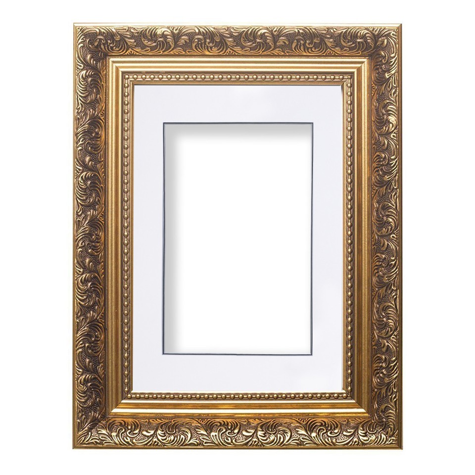 Ornate Swept Antique Style Picture Photo Frames With Layered Mount ...