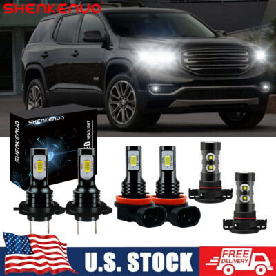For GMC Acadia 2007 2008 2009 2010 2011 2012 6X Bulbs LED Headlights ...