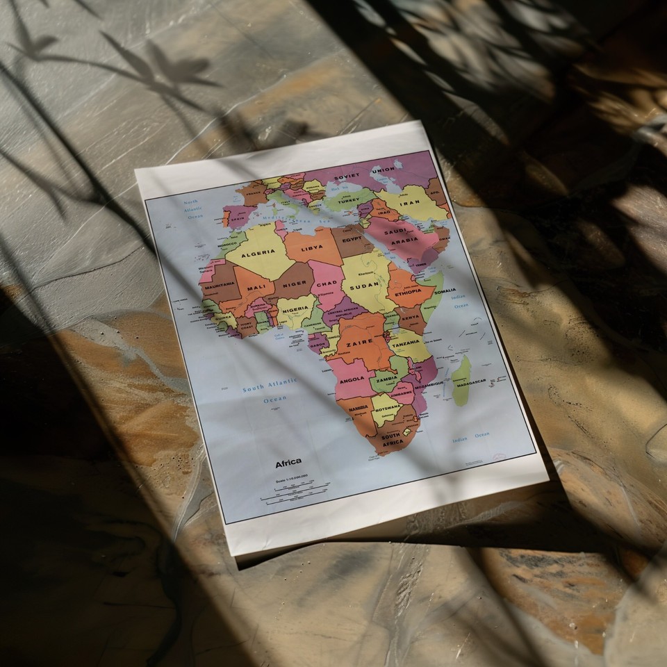 1990 CIA Map of Africa School Teacher Homeschool Classroom Wall Art ...
