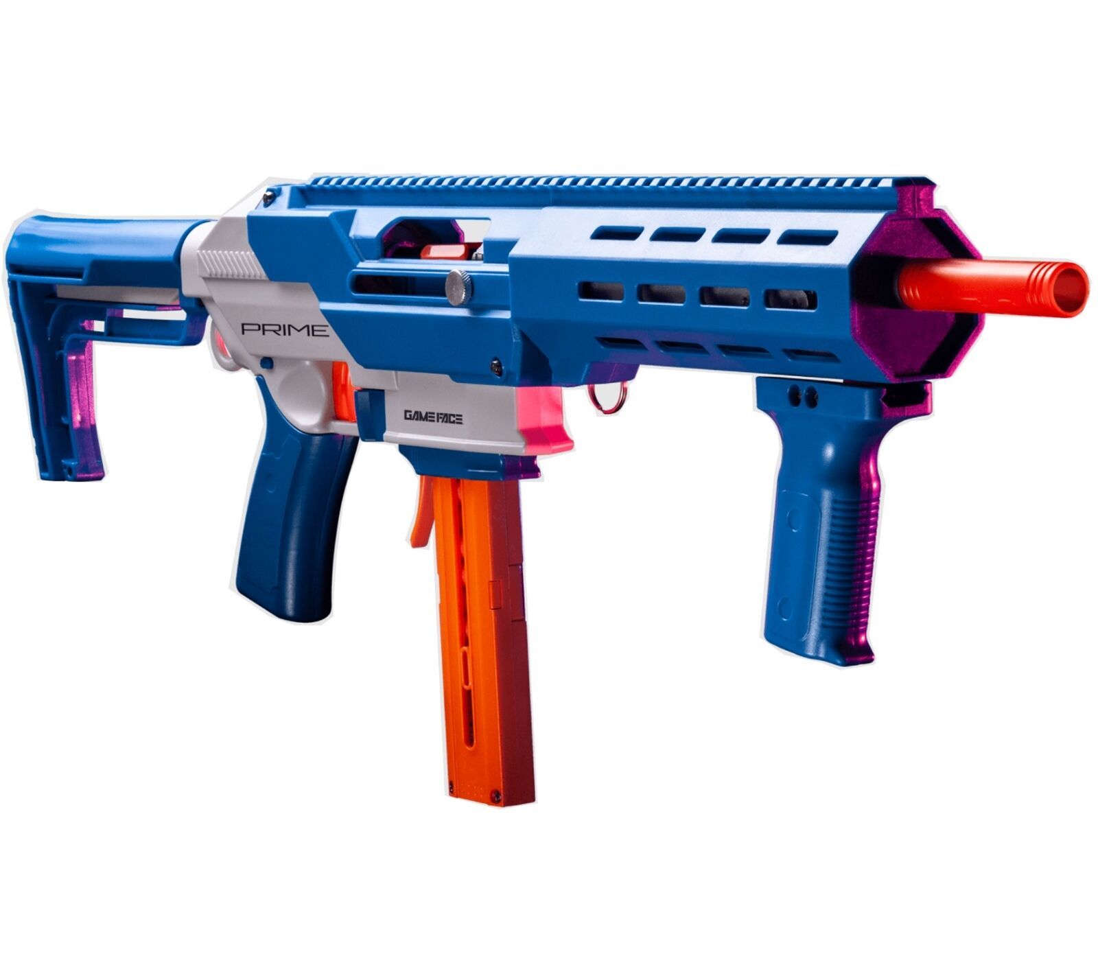 Game Face Prime Spring-Powered Foam Dart Blaster 6.0mm Caliber Blue ...