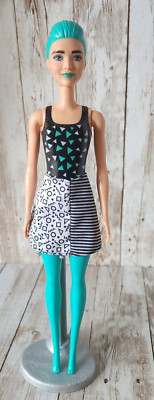 Barbie Color Reveal Color Block Series Teal Black White Doll | eBay