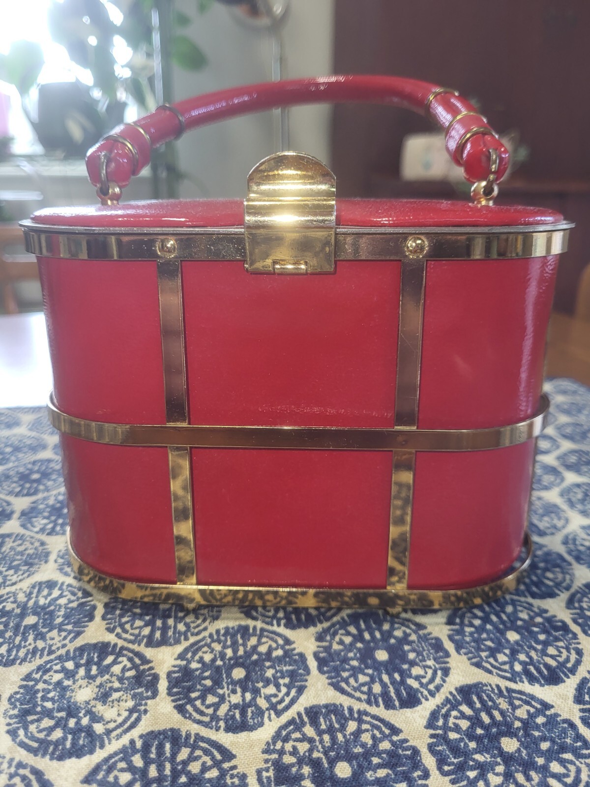 1950s Etra Cage Handbag Red/Gold - Gem