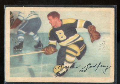 1953-54 Parkhurst #95 Warren Godfrey Boston Bruins hockey card AB-1573 ...