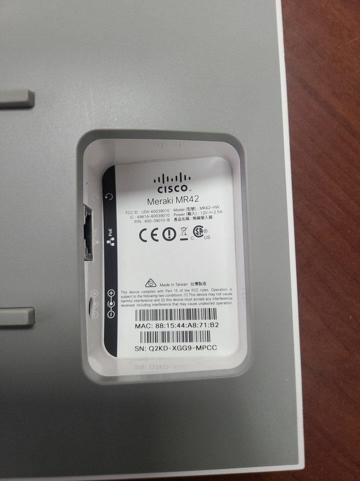 Cisco Meraki MR42-HW Wireless Access Point | eBay