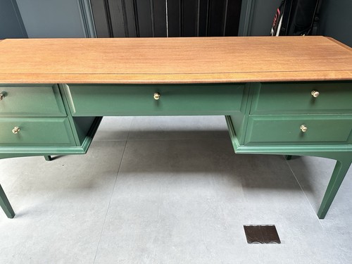 Stag Minstrel painted green mahogany dressing table, mid century desk ...