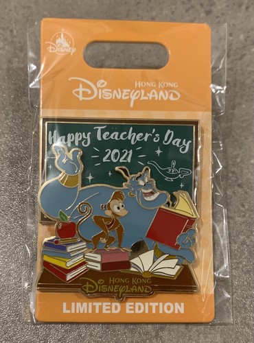 Disney Pins HKDL Hong Kong Happy Teachers Day 2021 Aladdin Genie Abu ...
