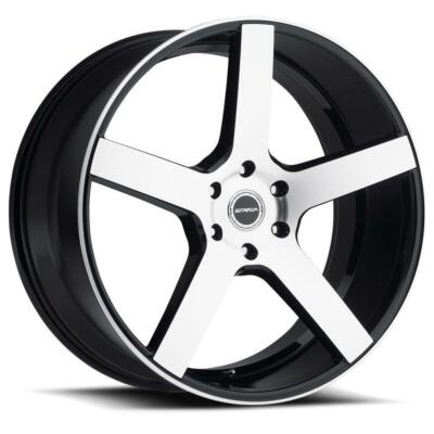 22 inch 22x9.5 Strada PERFETTO BLACK MACHINED wheels rims 6x5.5 6x139.7 ...