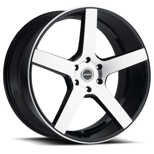 22 inch 22x9.5 Strada PERFETTO BLACK MACHINED wheels rims 6x5.5 6x139.7 ...