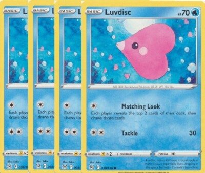 Pokemon Luvdisc x 4 38/196 NM Lost Origin - Plus Free Holographic Card ...