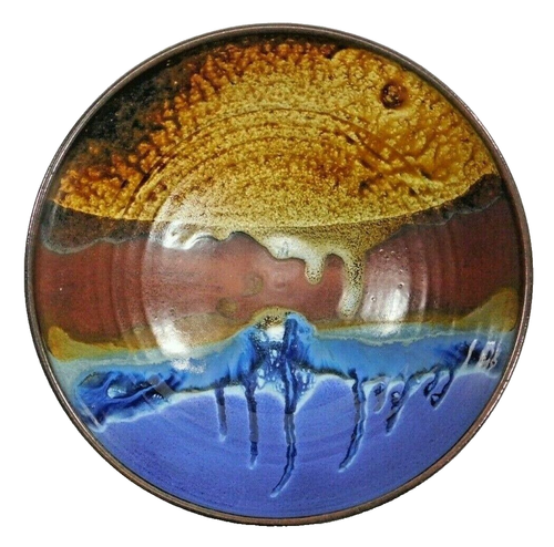 Doug Adams Serving Bowl The Wave Artist Signed Art Clay Pottery Douglas ...
