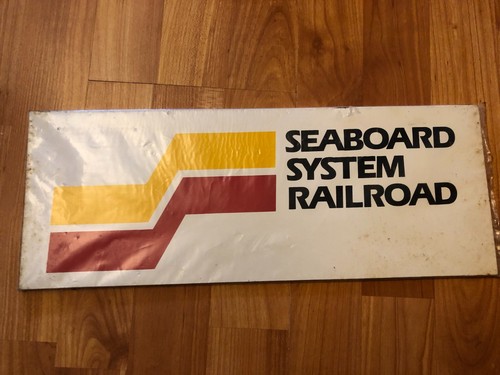 Vintage Seaboard System Railroad `Railway Sign Train Locomotive 16x6 ...