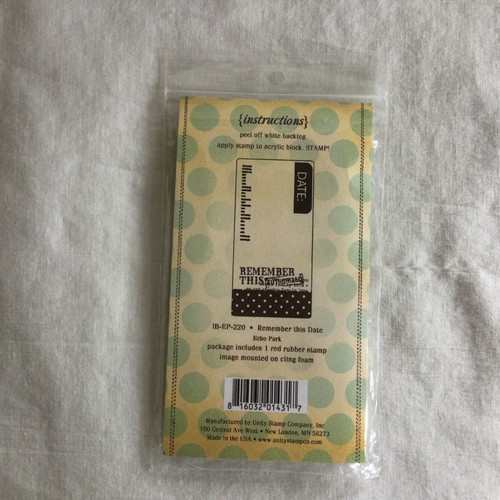 New Unity Stamp Company Rubber Cling Stamp - Remember this Date | eBay