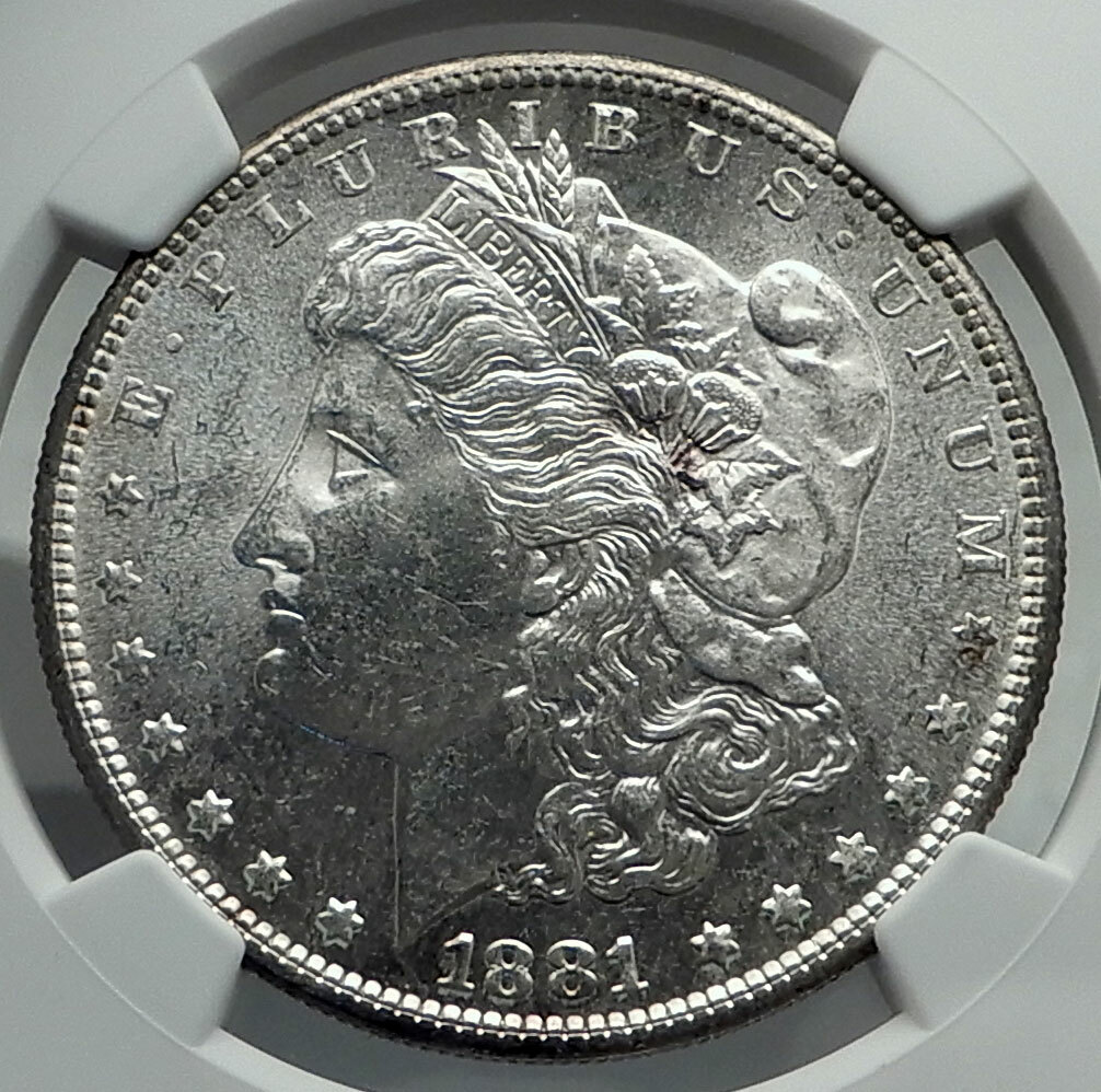 1881 UNITED STATES of America SILVER Morgan US Dollar Coin EAGLE NGC MS ...