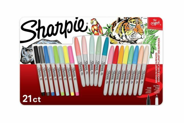 NEW SHARPIE 21 Count Multi Pack 2152045 Many Colors Fine & Ultra Fine ...