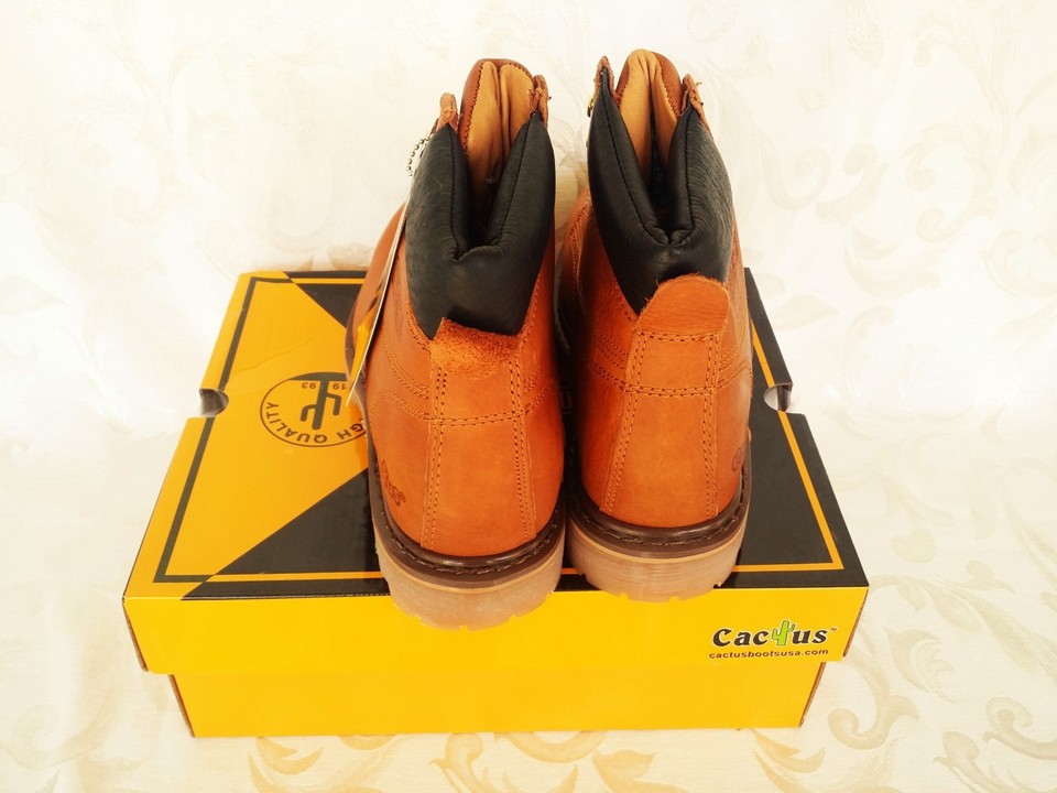 Cactus Work Boots 625M Light Brown 6" Moc Toe Real Leather New In Box ...