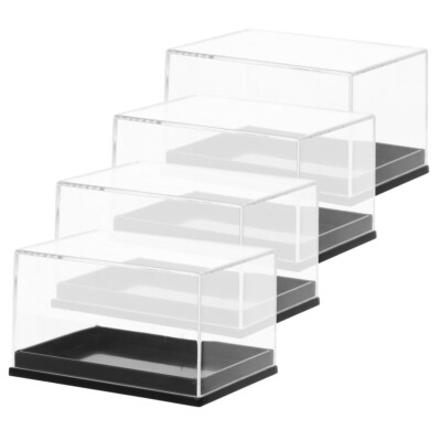 4 Pcs Transparent Mineral Showcase Specimen Display Boxes Container | eBay