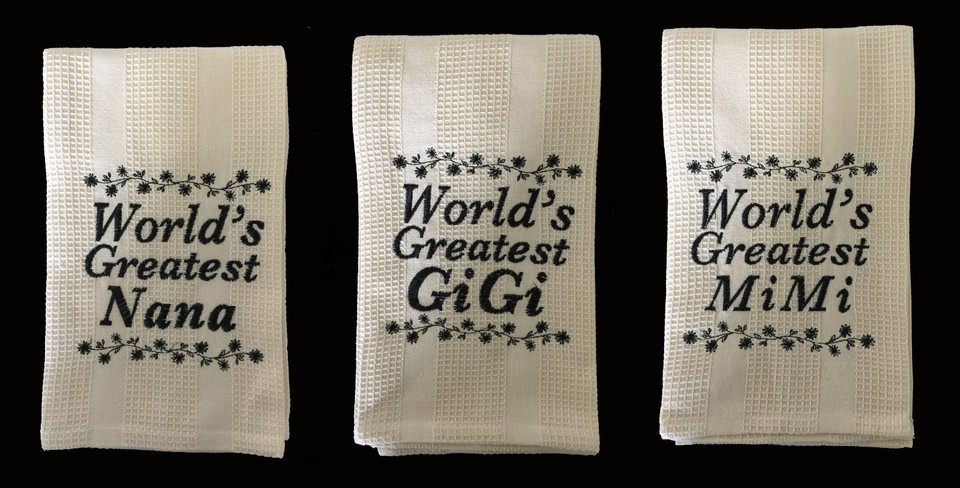 Decorative Dishtowel - World's Greatest MiMi - Waffle Weave - Ivory ...