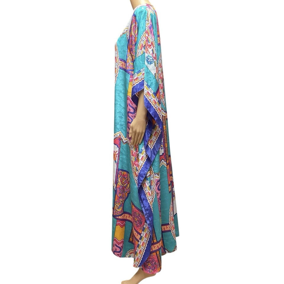 Ruth Norman Caftan Kaftan Mrs Roper Loungewear Dress Hostess Beach Pool ...