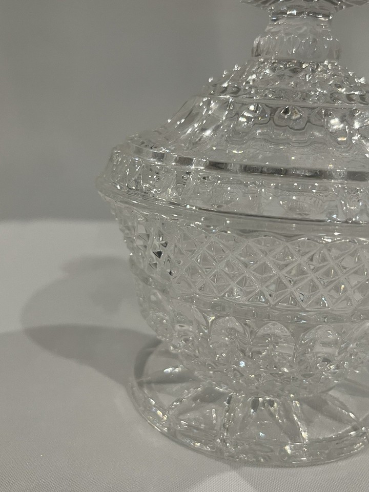 Vintage 24% Lead Crystal Pedestal Nut Mint Candy Dish With Lid | eBay