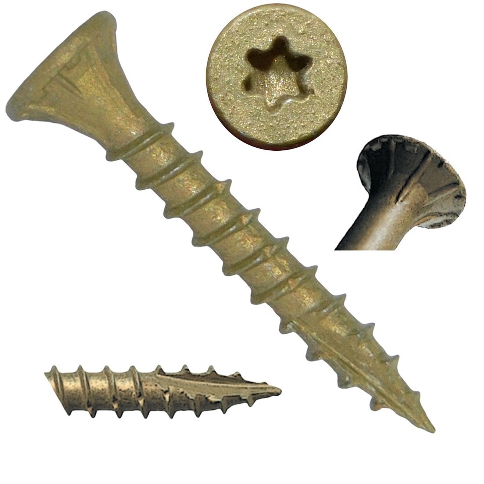 BRONZE STAR SCREWS: Exterior Torx/Star (ACQ) Coated Fence and Deck Wood ...