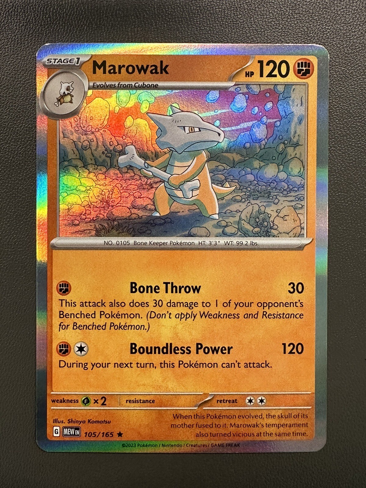 Marowak 105/165 - Pokemon TCG Scarlet & Violet 151 (2023) - NM - Holo ...