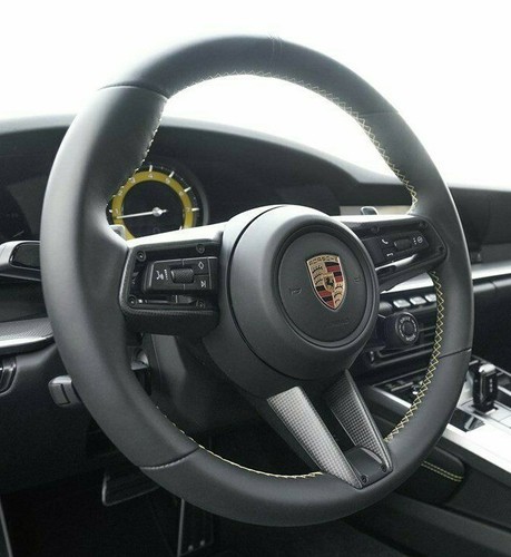 Porsche 992 911 2020+ Carbon Fiber & Leather Steering Wheel Yellow ...