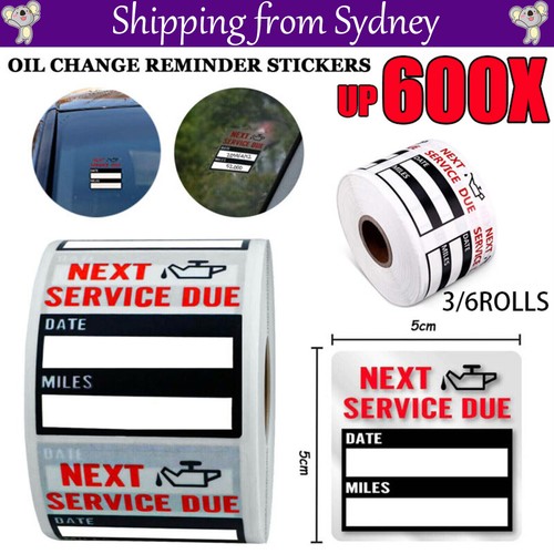 UP600X Next Oil Change Service Reminder Sticker Clear Window Lite Stock ...