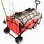 Red Collapsible Heavy Duty Folding Wagon Cart Wheels Outdoor Garden ...