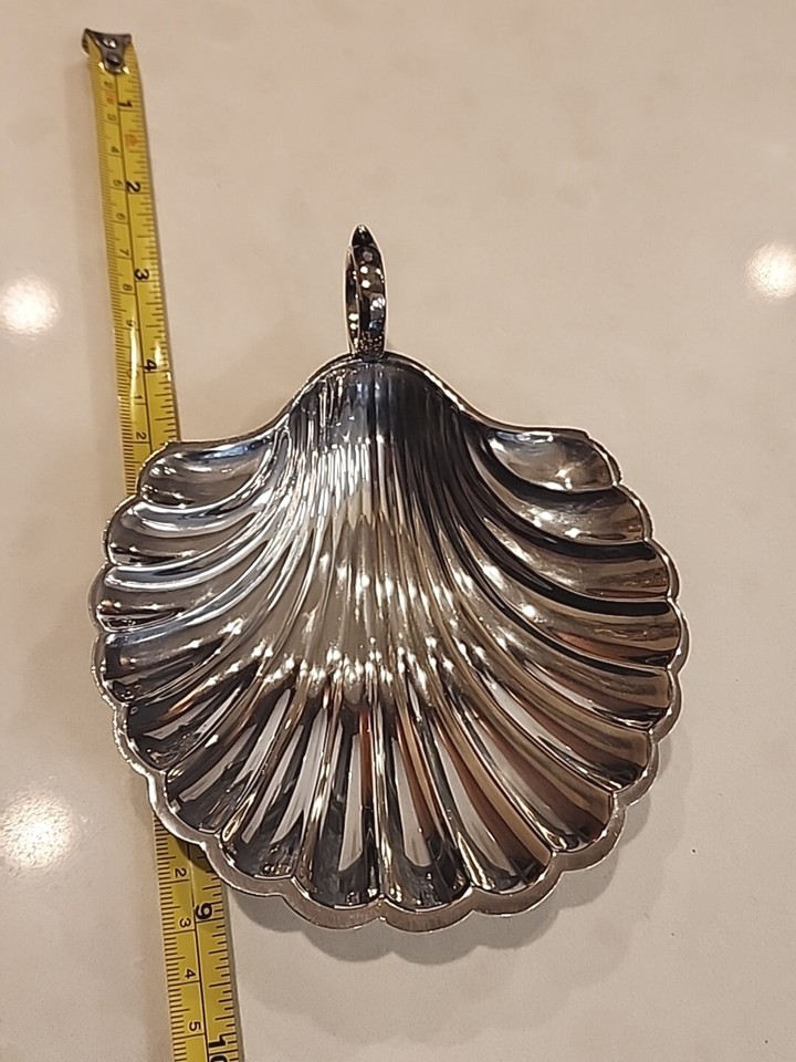 Fisher Silversmiths Sterling Silver Handled Shell Bowl with Feet #144 ...