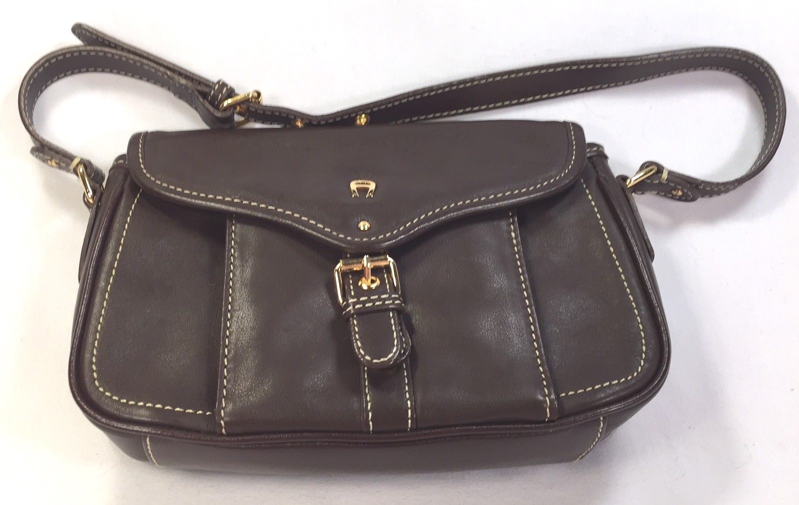 NEW Etienne Aigner Handbag Small Brown Fold Out Change Card Front ...