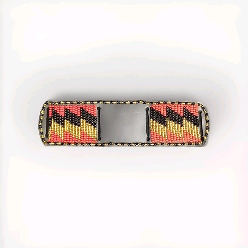 Red Gold Black African Beaded Leather Apple Watch / Wristwatch Band ...