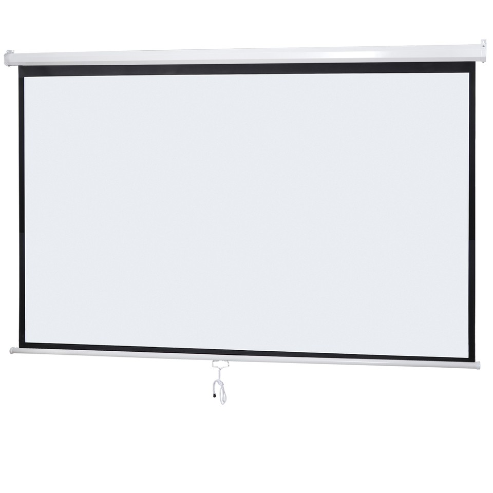 Projector Screen 80 Inch 16:9 HD Projection Screen Manual Pull Down ...