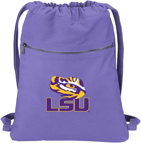 LSU Tigers Drawstring Backpack LSU Cinch Bag RICH CANVAS (Purple ...