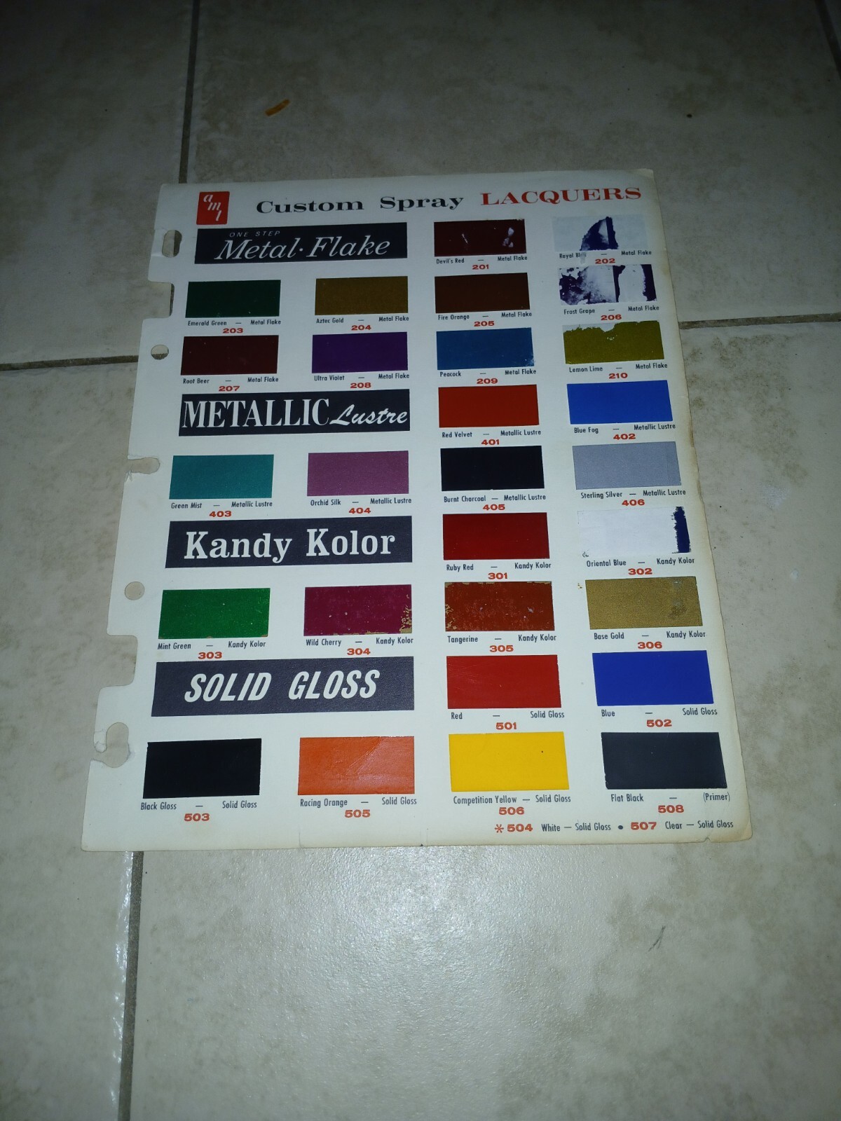 1960s AMT Custom Spray Paint Lacquers Colors Press Sheet Flyer Rare To ...