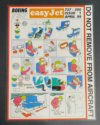 easyJet Boeing 737-300 Safety Card - 4/99 | eBay