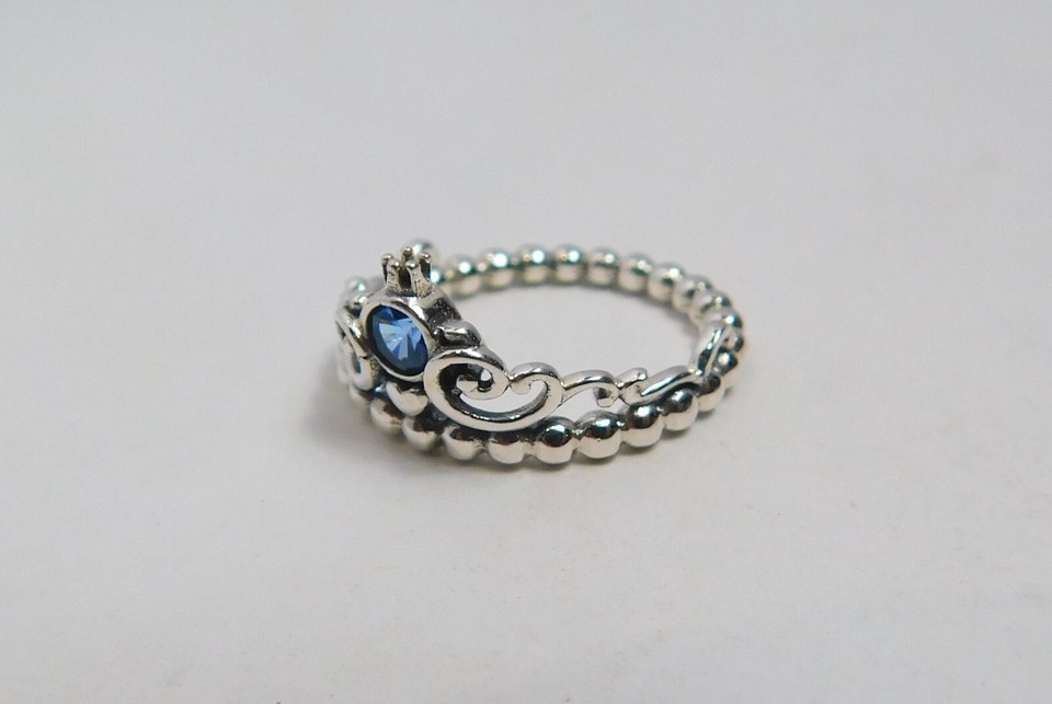 Authentic Pandora Ring, Disney Cinderella Blue Tiara, #199191C01 | eBay