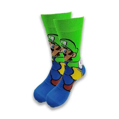 Super Mario Luigi Character 360 Degree Crew Socks | eBay