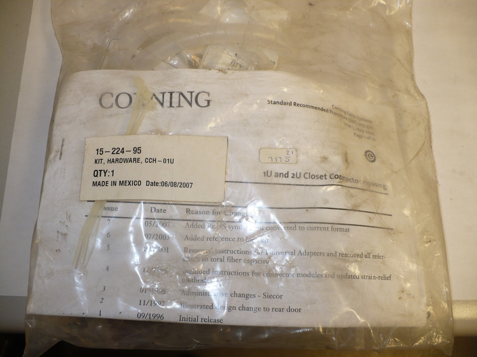 1 pc. CORNING 15-224-95 Hardware Kit for sale online | eBay